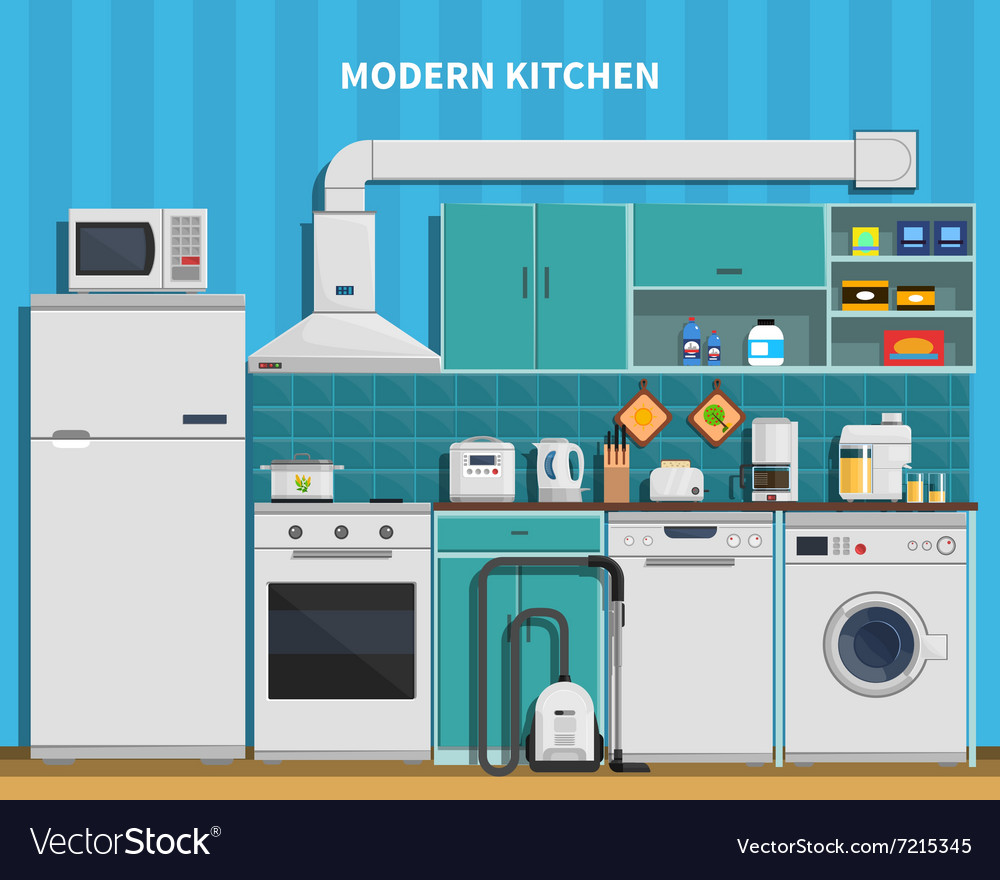 Modern kitchen background Royalty Free Vector Image