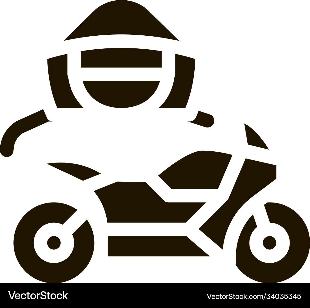 Motorcycle transport driver icon glyph Royalty Free Vector