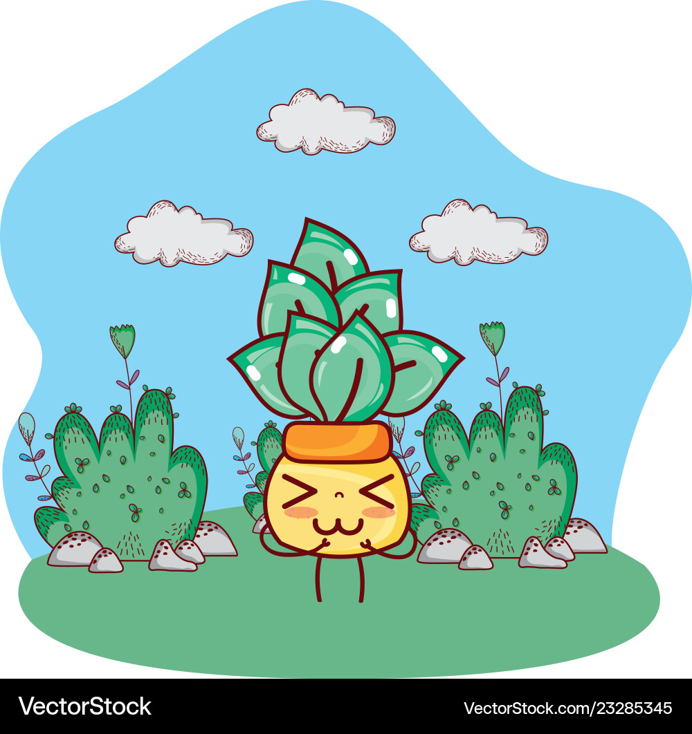 Nature plant cartoon Royalty Free Vector Image