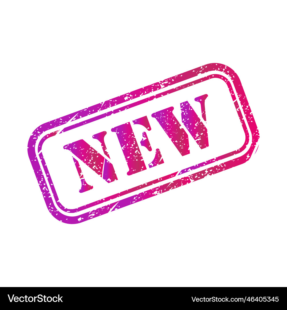 New stamp symbol label sticker sign button text Vector Image