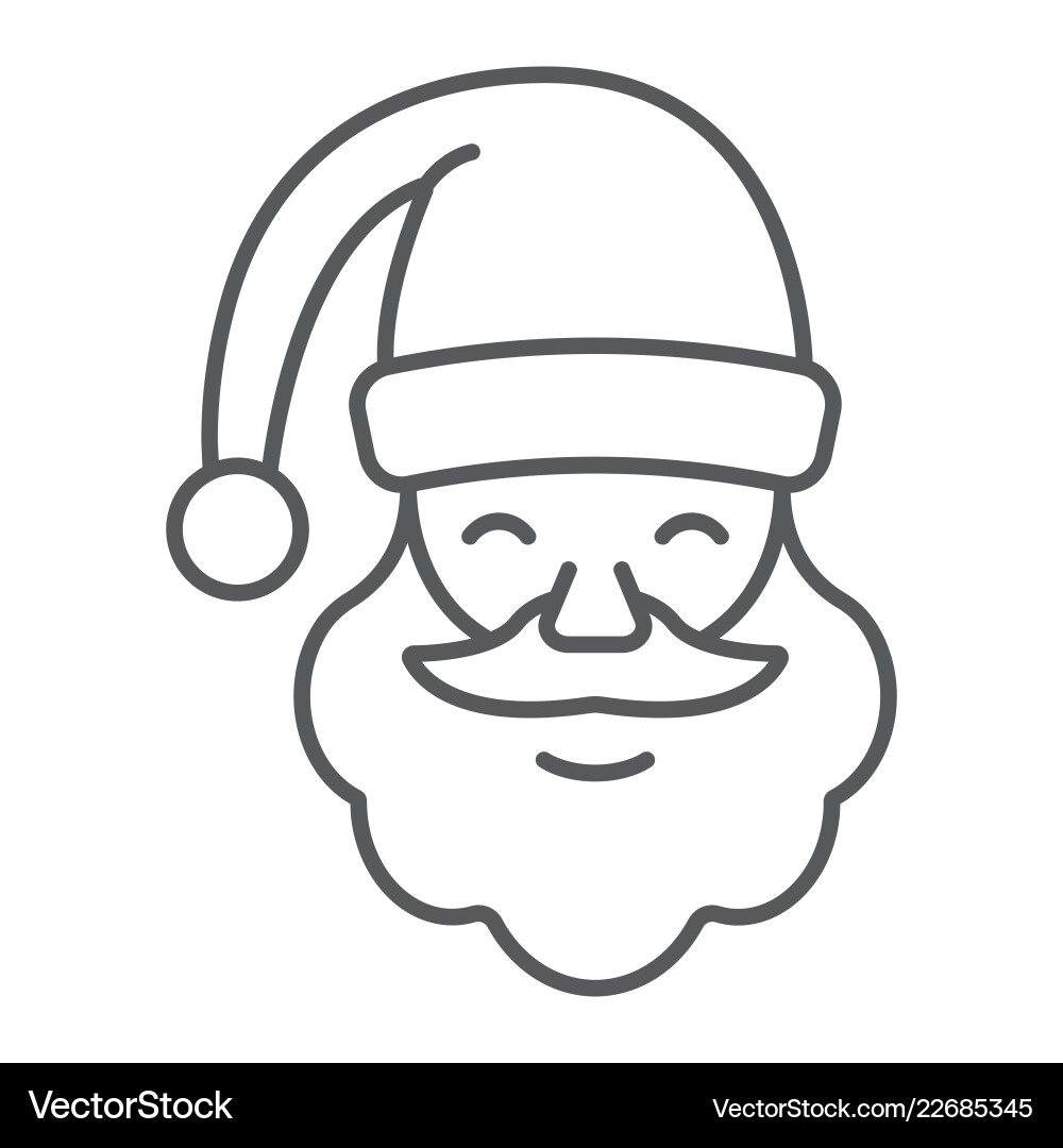 Santa claus thin line icon christmas Royalty Free Vector