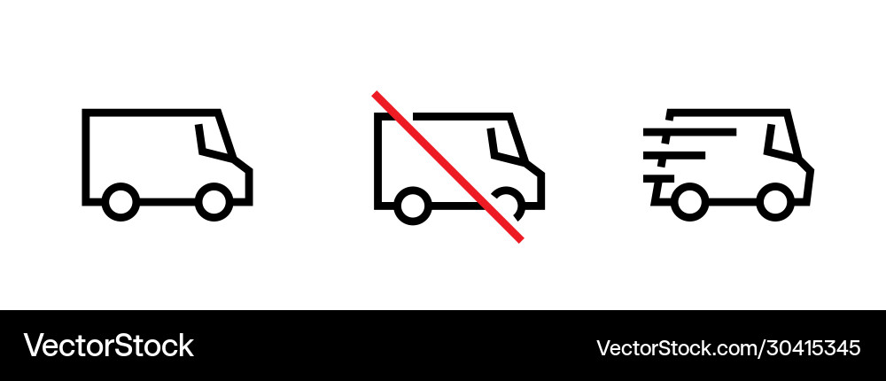 Set empty van ban and fast truck delivery Vector Image