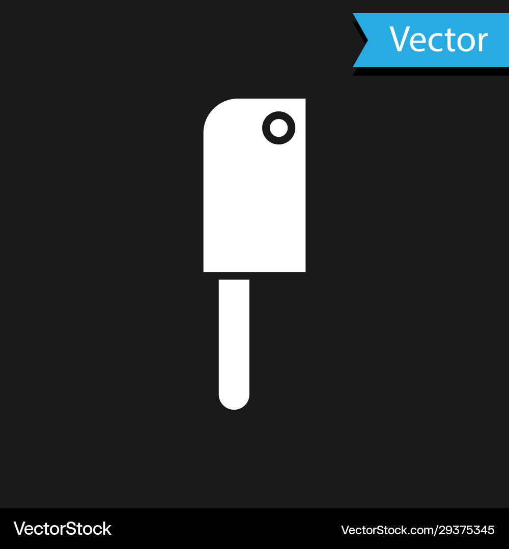White meat chopper icon isolated on black Vector Image