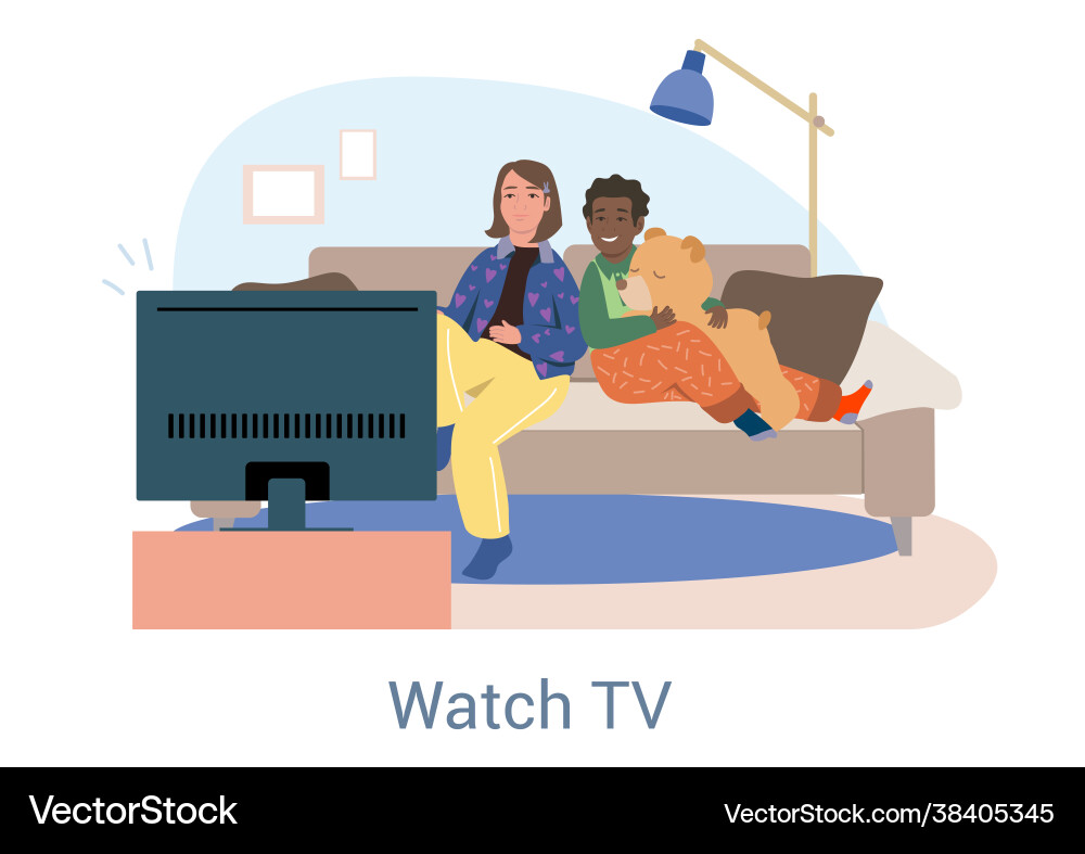 Young friends relaxing together on sofa Royalty Free Vector