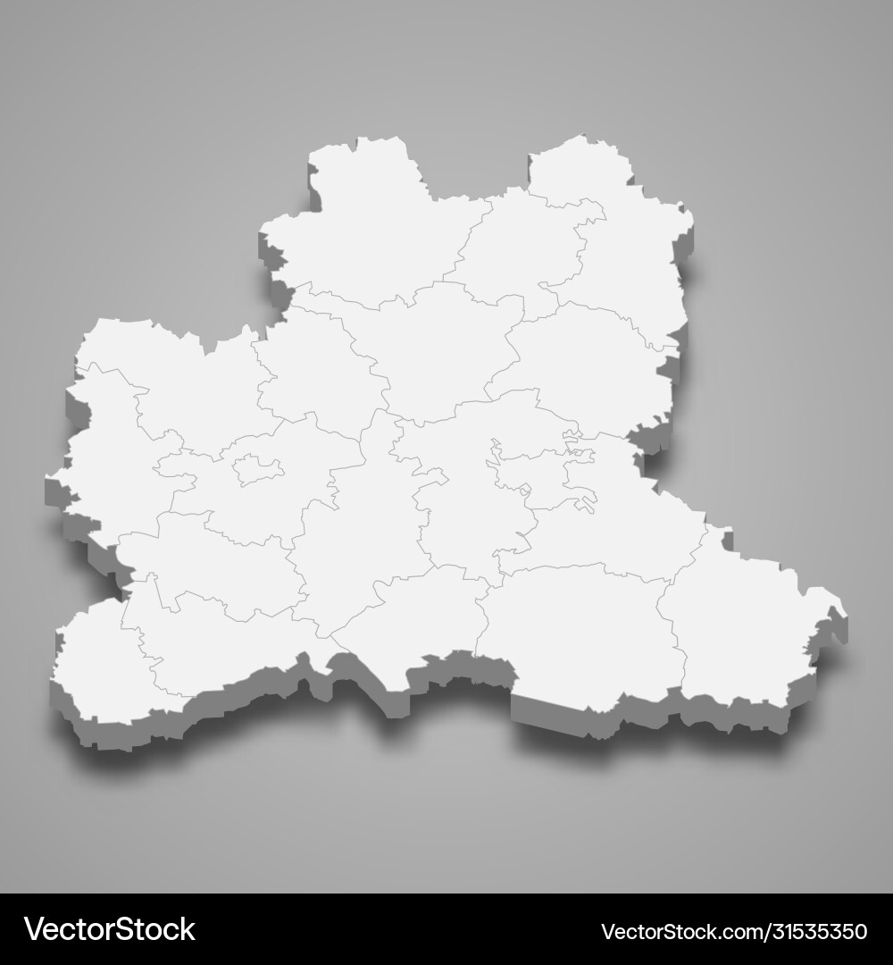 3d map region russia Royalty Free Vector Image