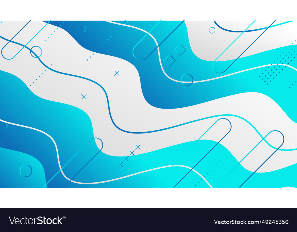 Abstract blue wave gradient geometric shapes Vector Image