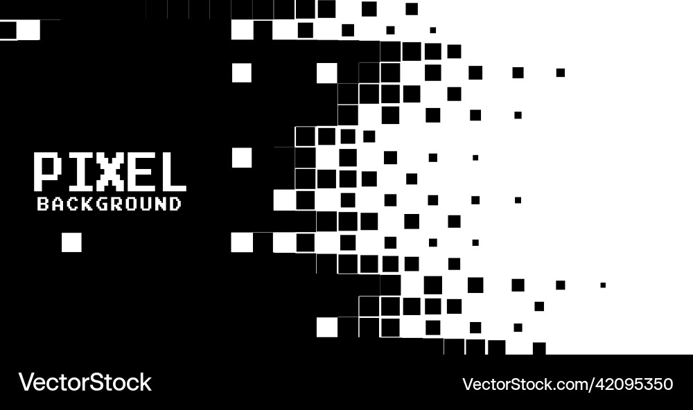 Abstract pixel background in black and white Vector Image