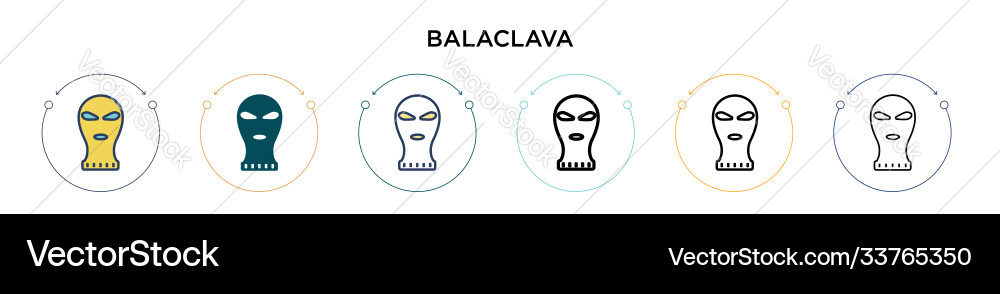 Balaclava icon in filled thin line outline Vector Image