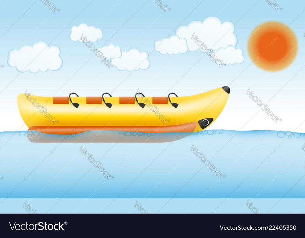 Banana inflatable boat for water amusement Vector Image Banana inflatable boat for water amusement Vector Image