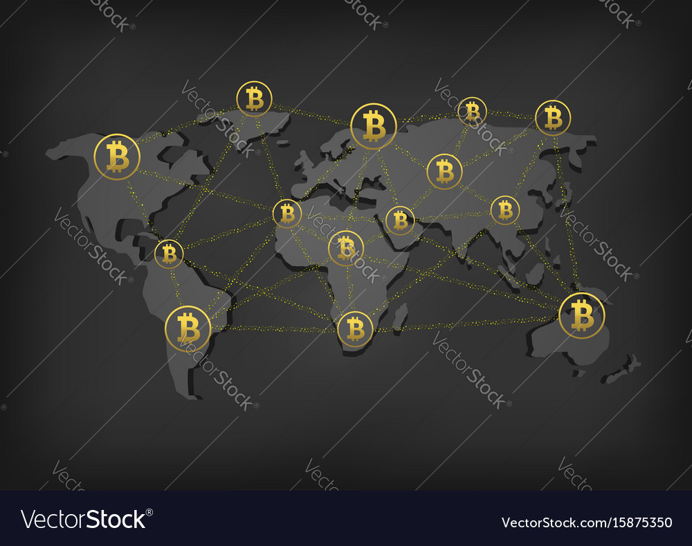 Bitcoin cryptocurrency digital payment system Vector Image