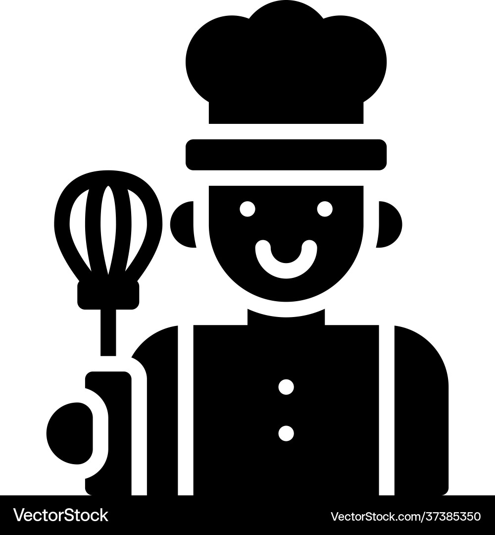 Chef with whisk icon bakery and baking related Vector Image