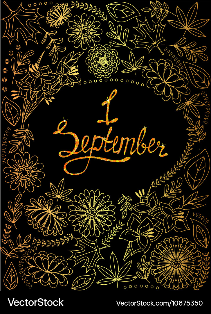 First september background golden with tinsels Vector Image