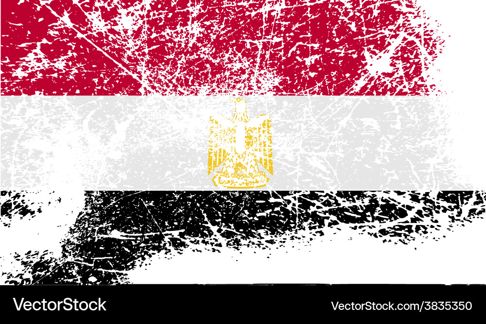 Flag of egypt with old texture Royalty Free Vector Image