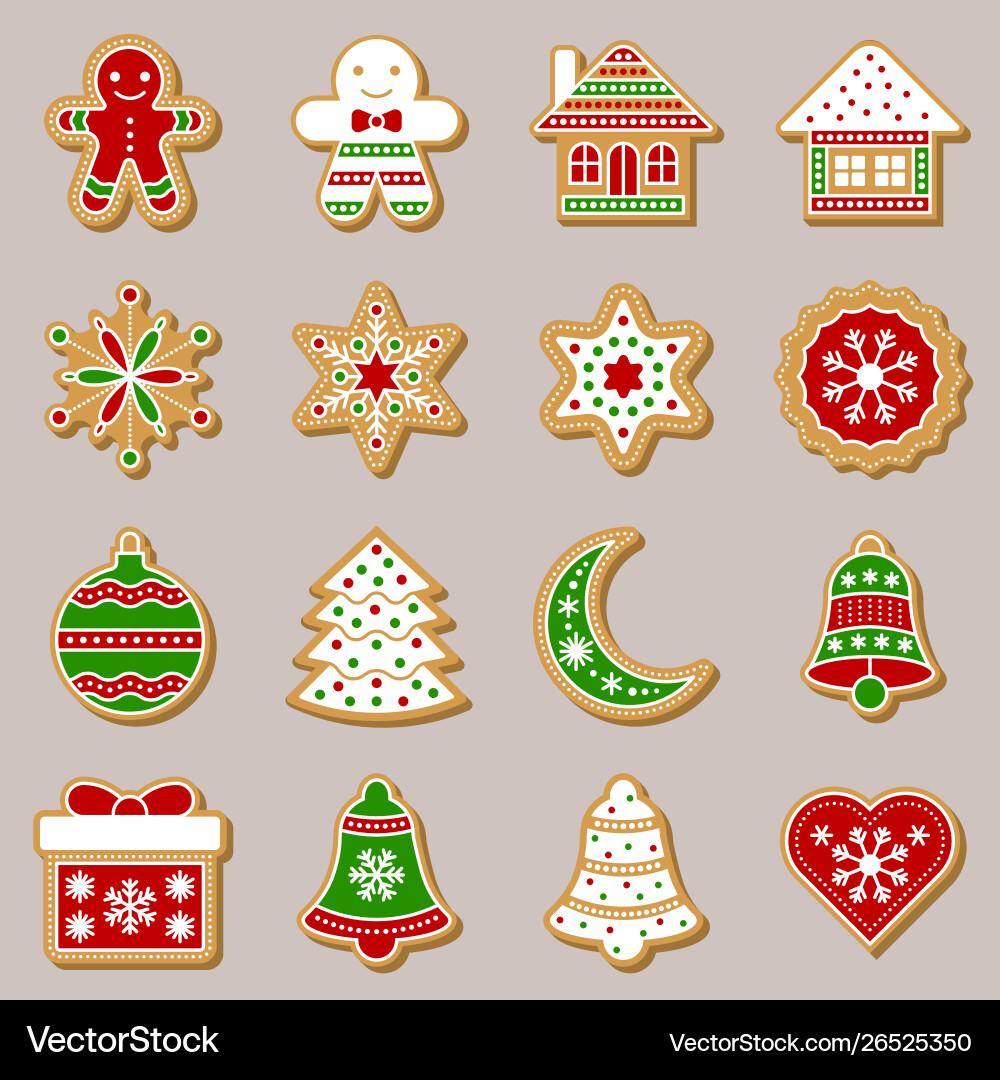 Gingerbread icon for use as material in christmas Vector Image