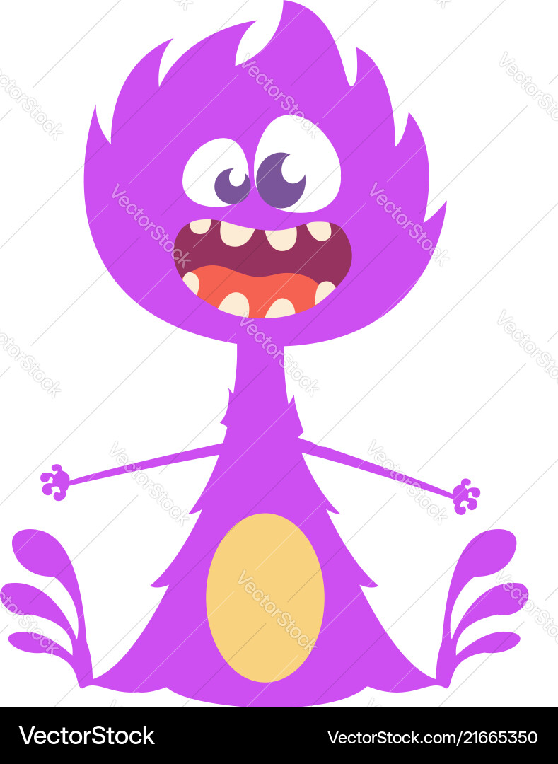 Happy cartoon monster Royalty Free Vector Image