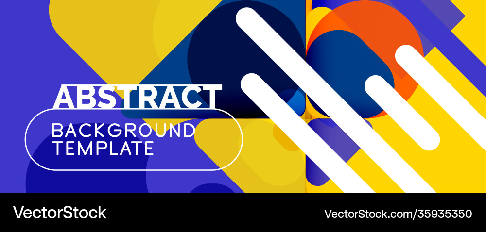 Modern geometric round shapes and dynamic lines Vector Image