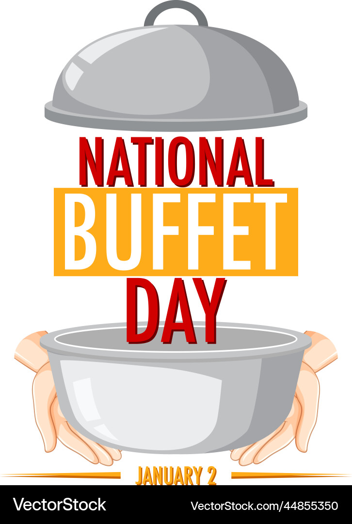 National buffet day text banner design Royalty Free Vector