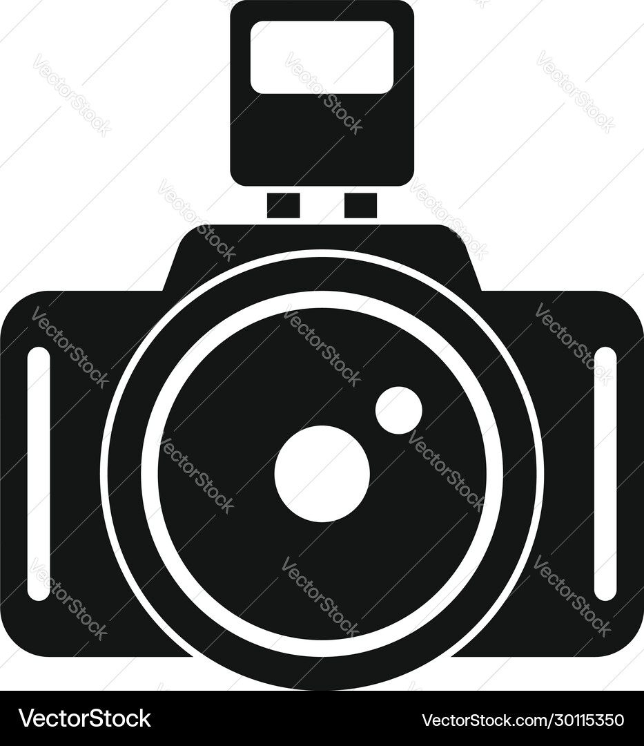 Photo camera icon simple style Royalty Free Vector Image
