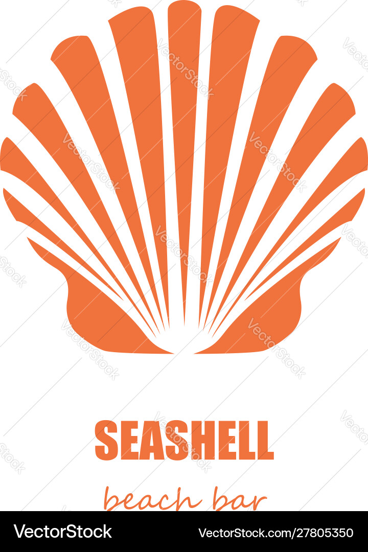 Seashell beach bar company logo Royalty Free Vector Image