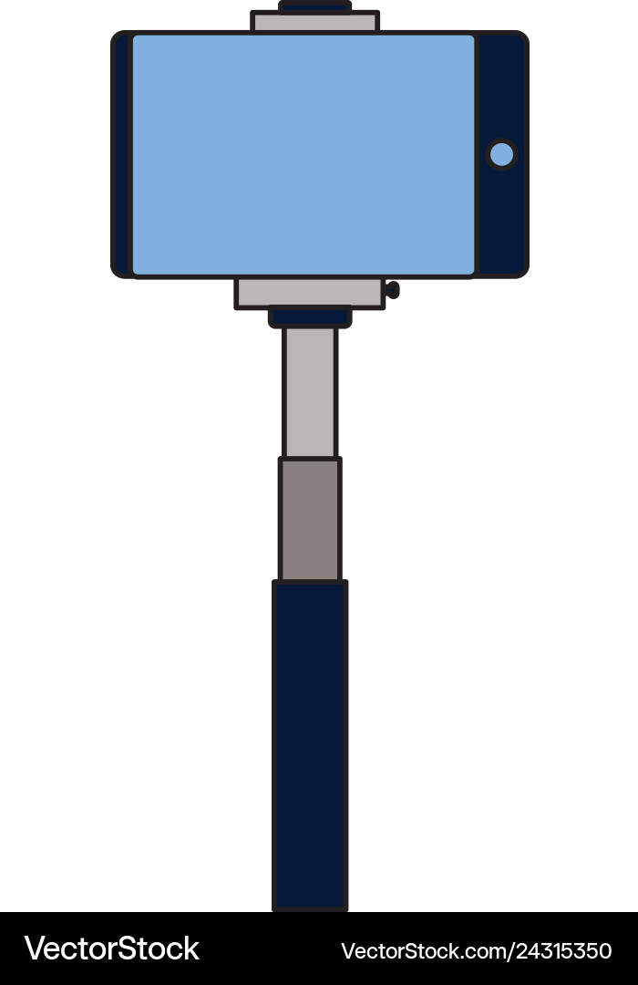 Smartphone in selfie stick Royalty Free Vector Image
