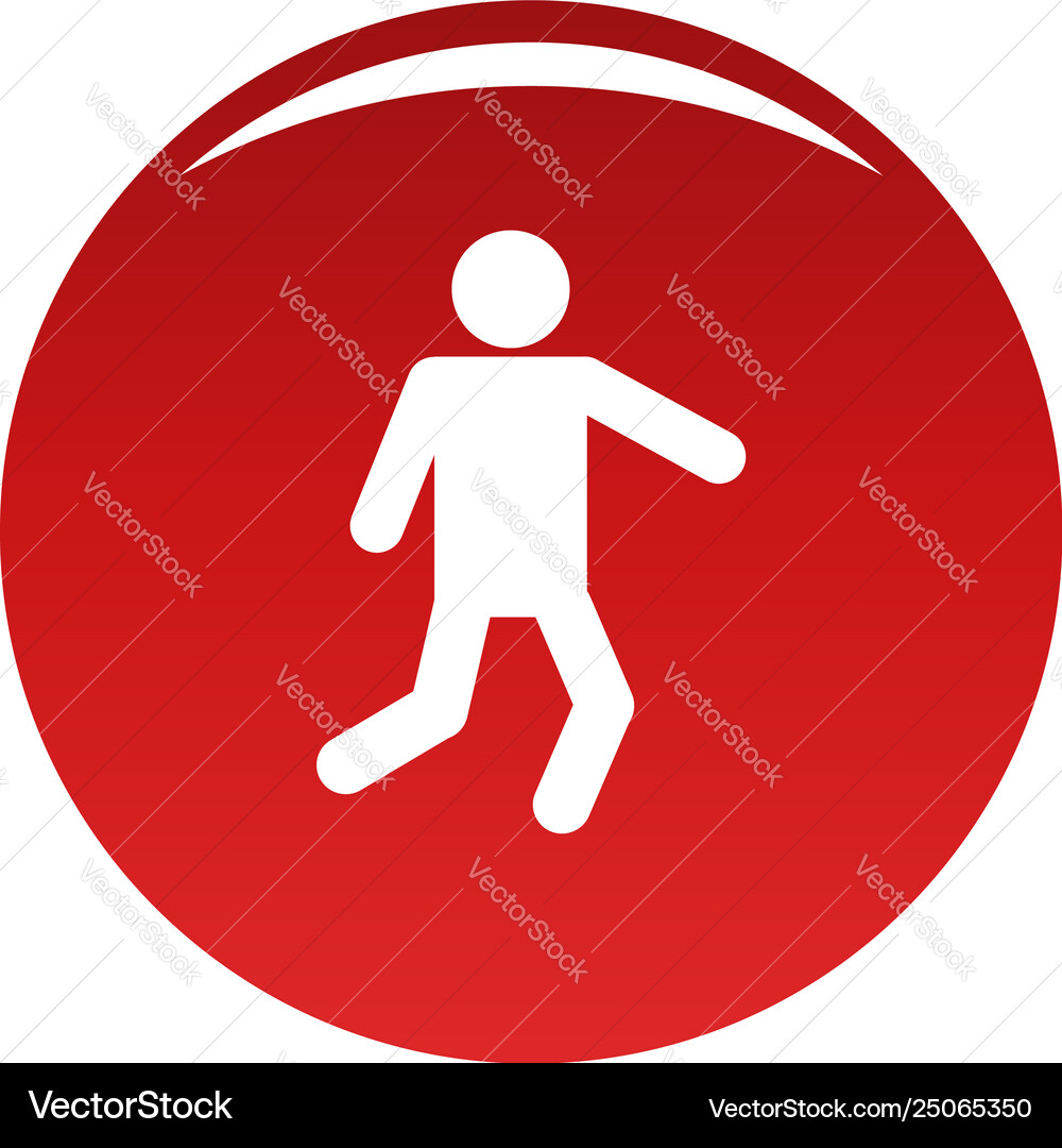 Stick figure stickman icon red Royalty Free Vector Image