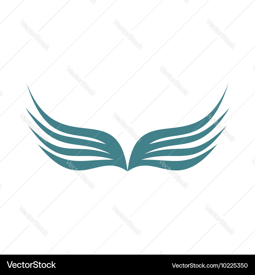 Two wings bird with feathers icon flat style Vector Image