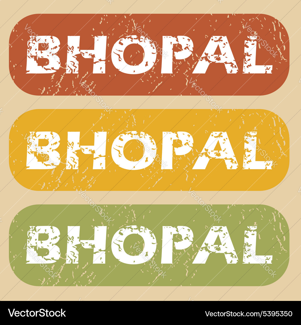Vintage bhopal stamp set Royalty Free Vector Image