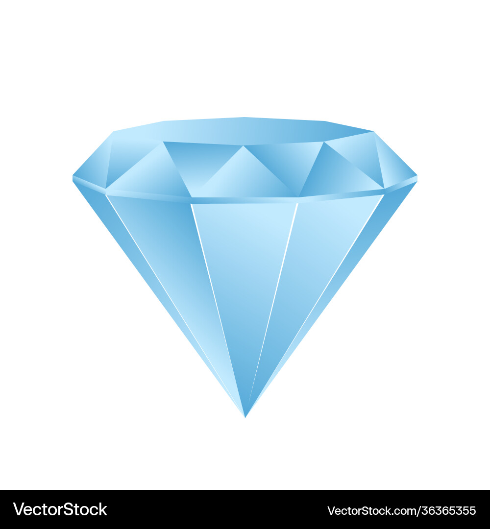 Blue shine diamond isolated on white for your Vector Image