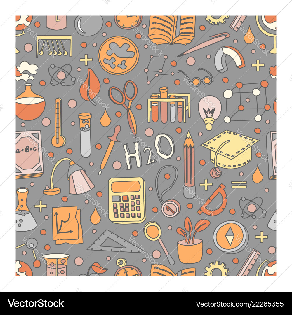 Colored back to school pattern Royalty Free Vector Image