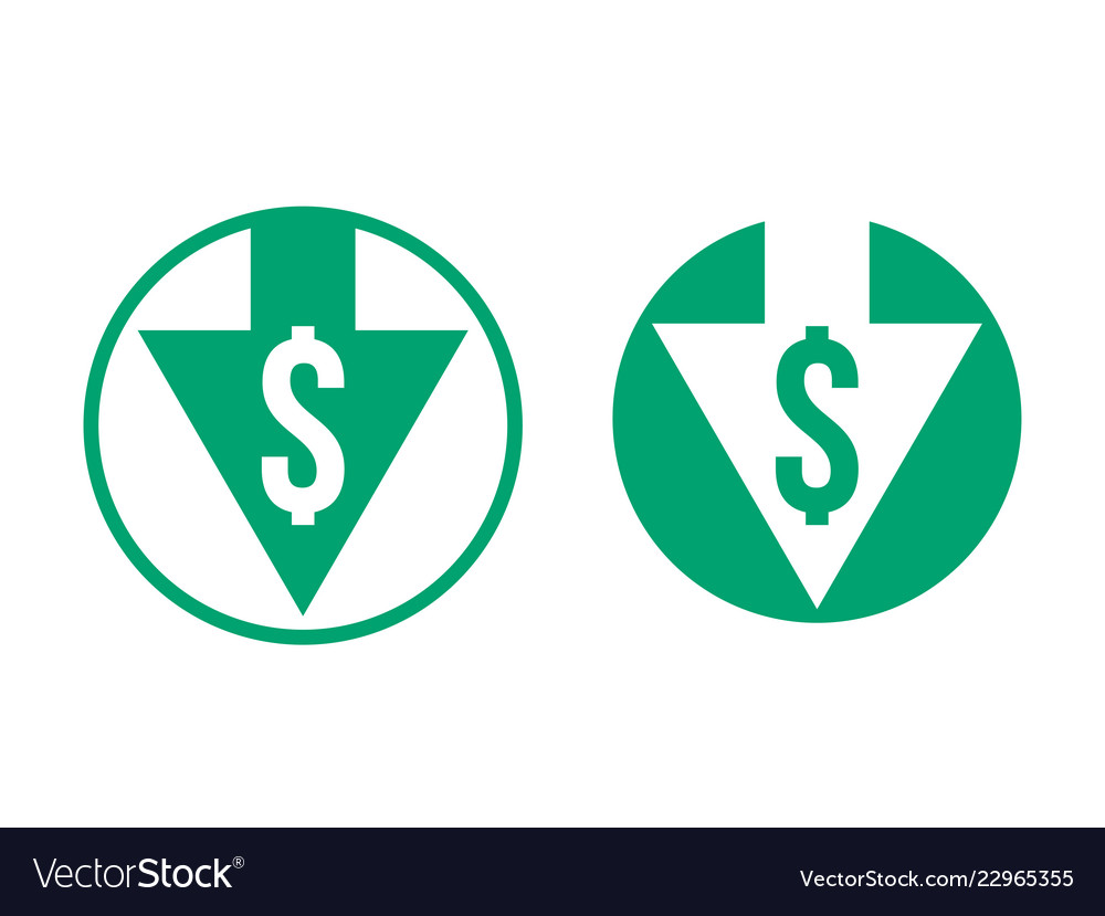 Cost price dollar decrease exchange index icon Vector Image