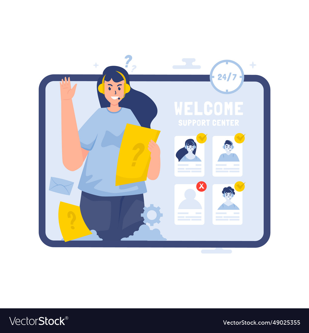 Customer support team Royalty Free Vector Image