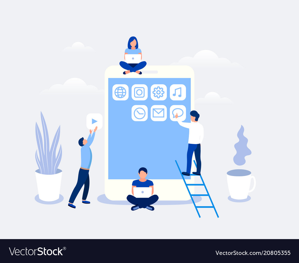 Development mobile apps concept Royalty Free Vector Image