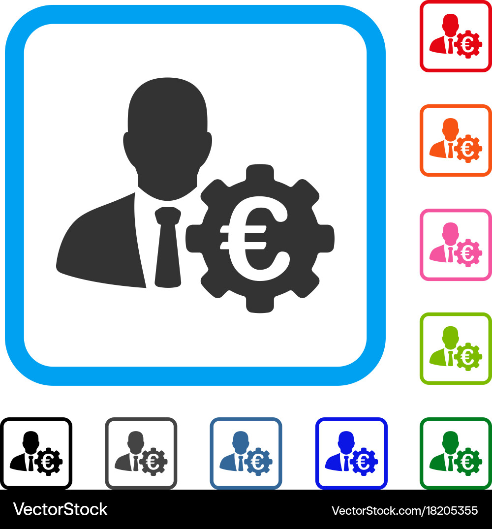 Euro economist framed icon Royalty Free Vector Image