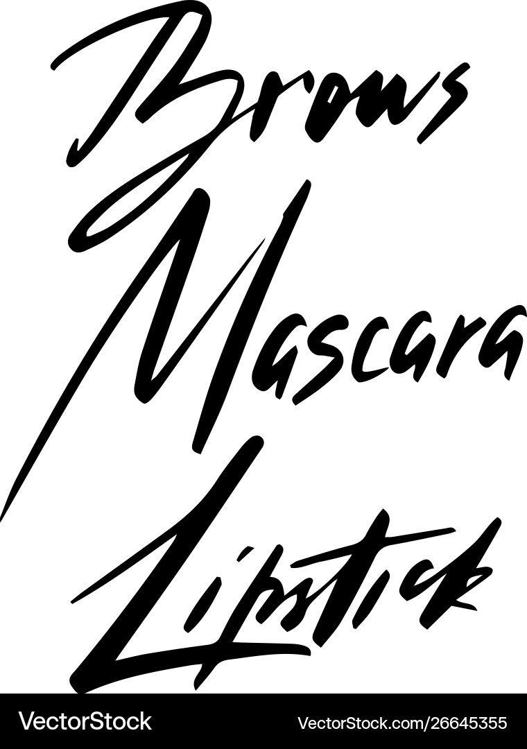 Good brows mascara hand sketched lashes quote Vector Image