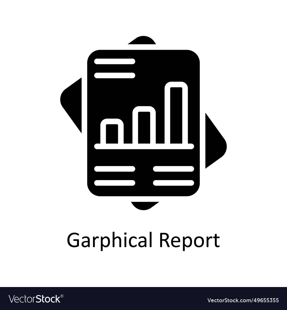 Graphical report solid icon design illust Vector Image