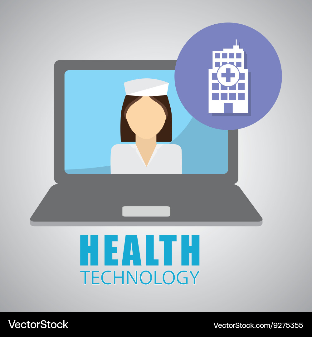 Health care design technology icon isolated Vector Image