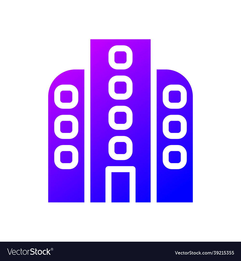 Logo building solid gradient style icon Royalty Free Vector