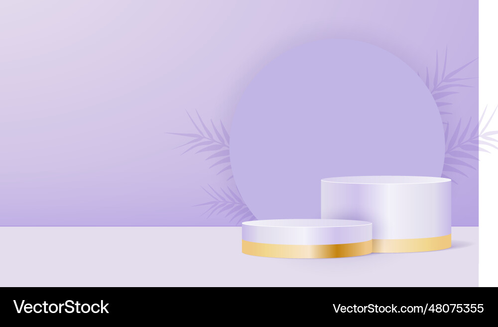 Product display stand in violet pastel background Vector Image