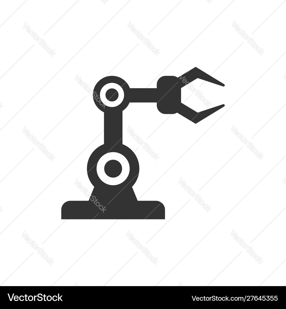 Robot arm icon in flat style mechanic manipulator Vector Image