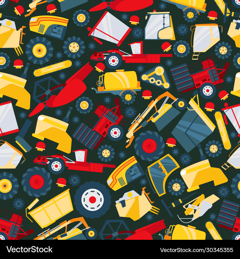 Tractor truck car big worker machine seamless Vector Image