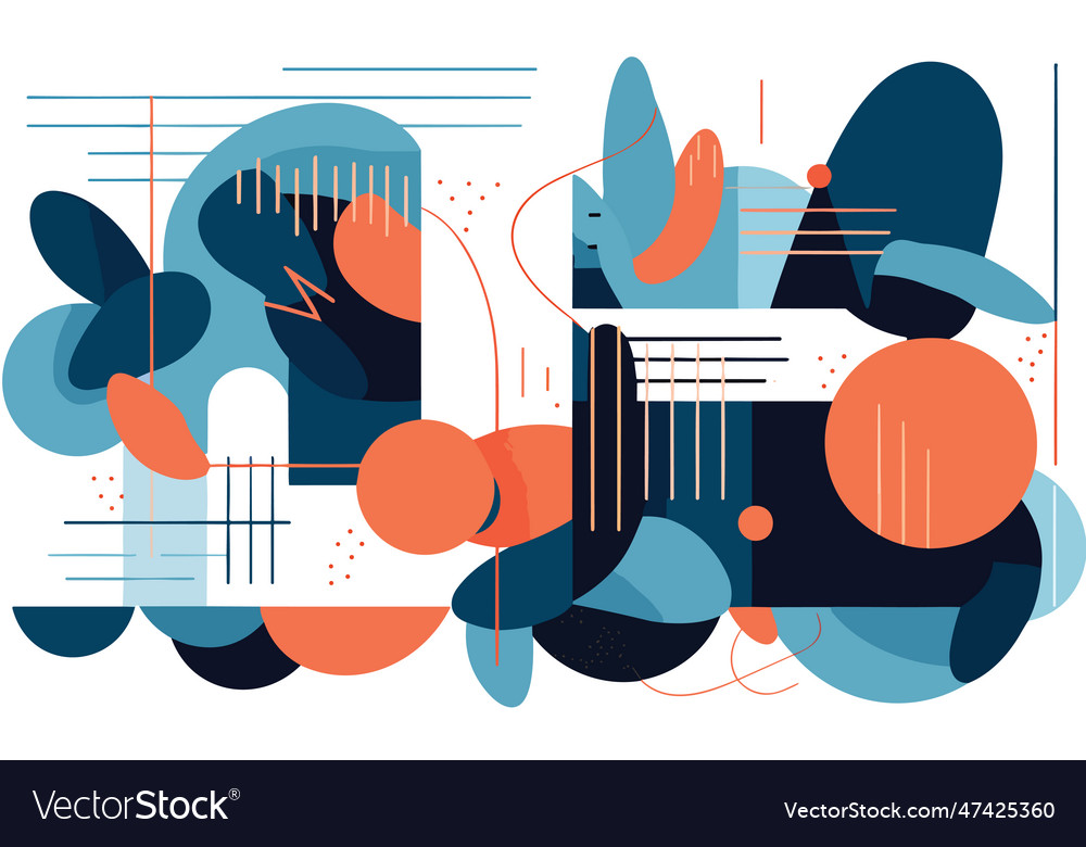 Abstract flat composition Royalty Free Vector Image