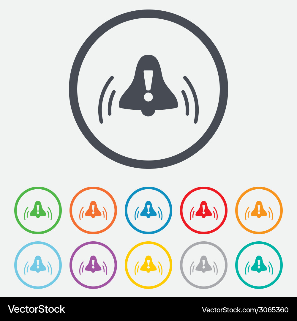 Alarm bell with exclamation mark icon wake up Vector Image