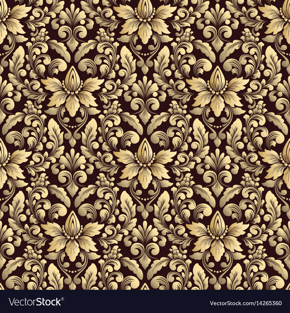 Damask seamless pattern background classical Vector Image Damask seamless pattern background classical Vector Image