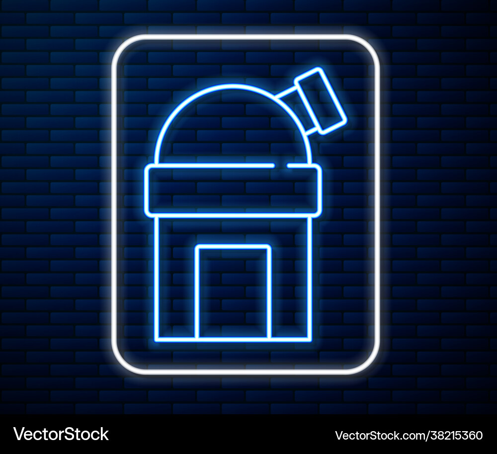 Glowing neon line astronomical observatory icon Vector Image