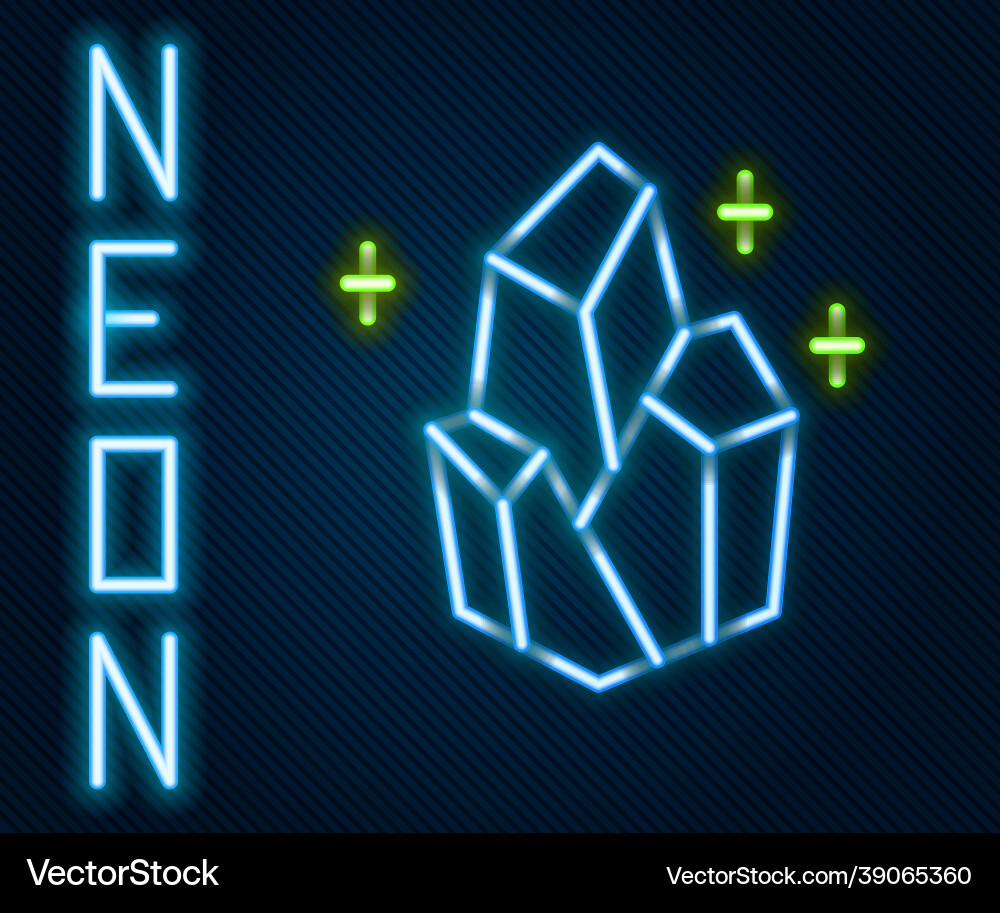 Glowing neon line magic stone icon isolated Vector Image