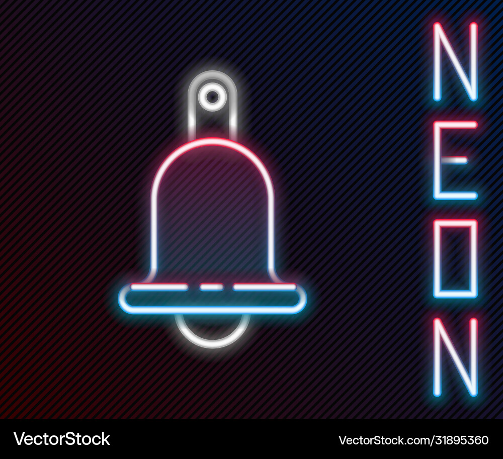 Glowing neon line ringing bell icon isolated Vector Image