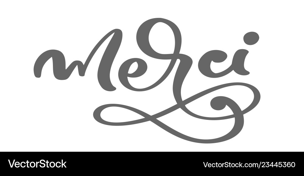 Hand drawn lettering merci elegant modern Vector Image
