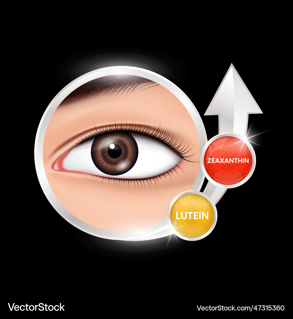 Healthy eye sticker label silver circle Royalty Free Vector