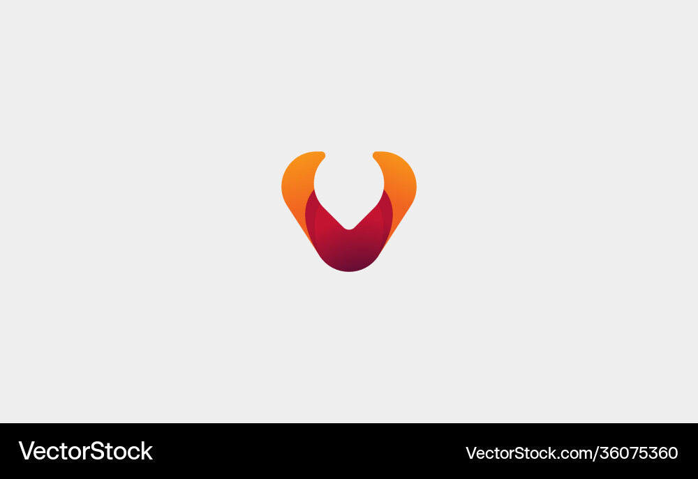 Letter v horn minimal logo design Royalty Free Vector Image