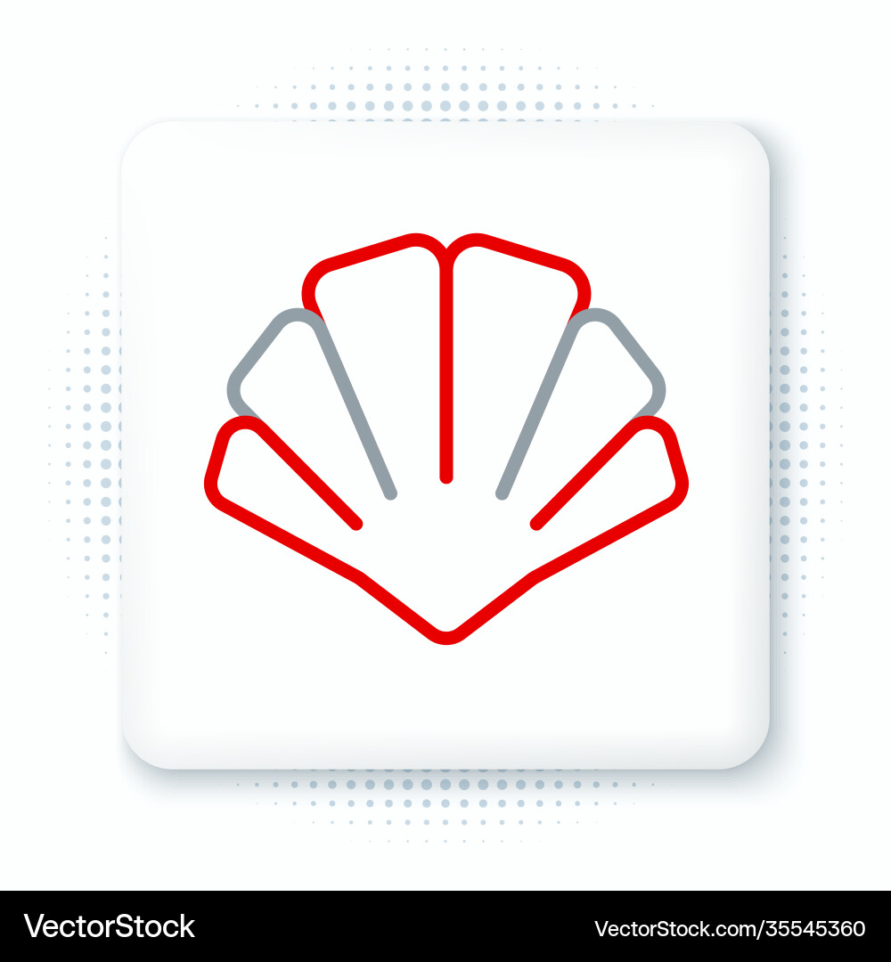Line scallop sea shell icon isolated on white Vector Image